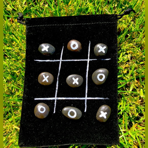 Games | Classic Tick Tack Toe Game Painted Rock Father Gift Set Travel ...
